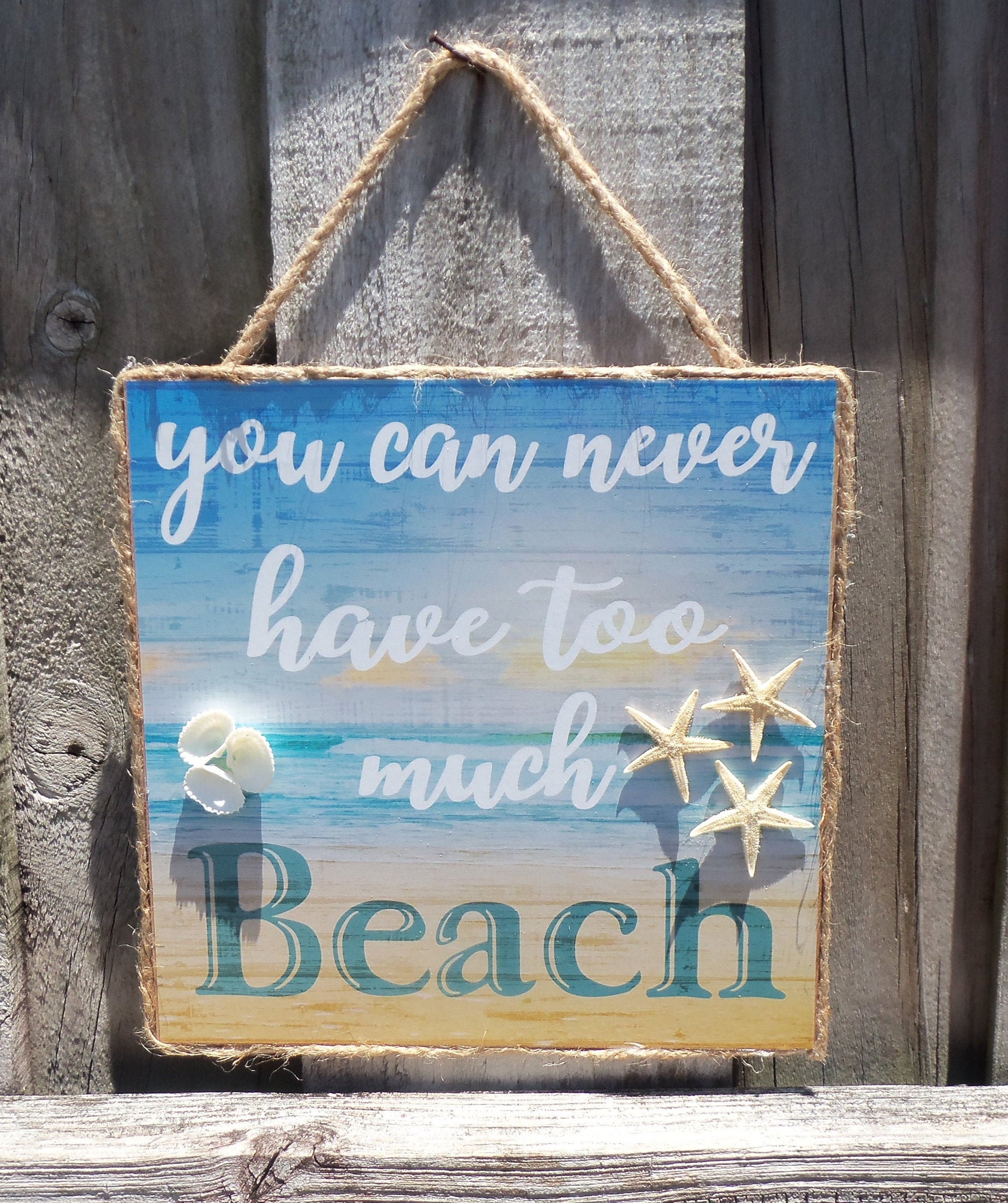 Beach Sign Starfish Hanging Sign Beach Decor Wall Sign | Etsy