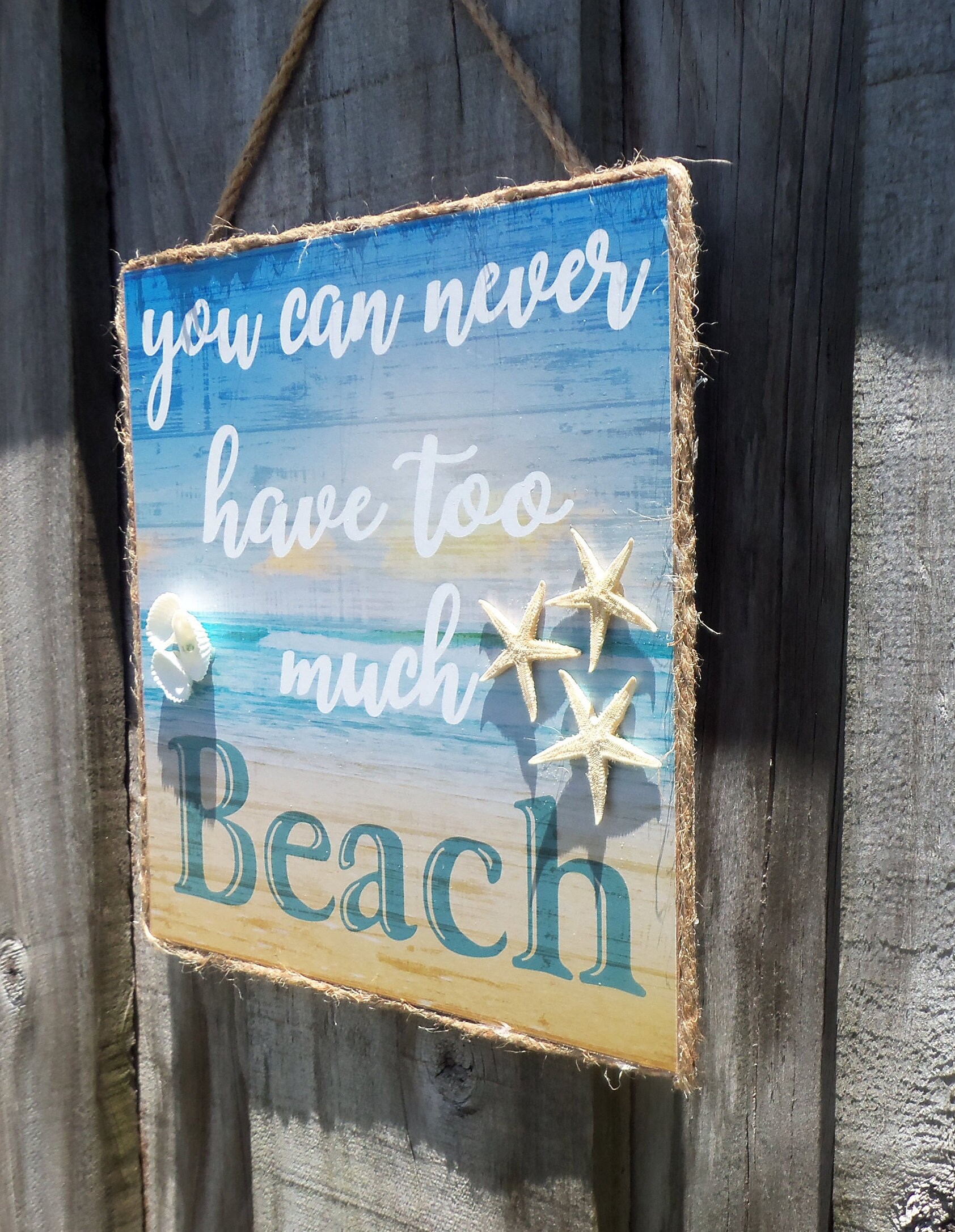 Beach Sign Starfish Hanging Sign Beach Decor Wall Sign | Etsy