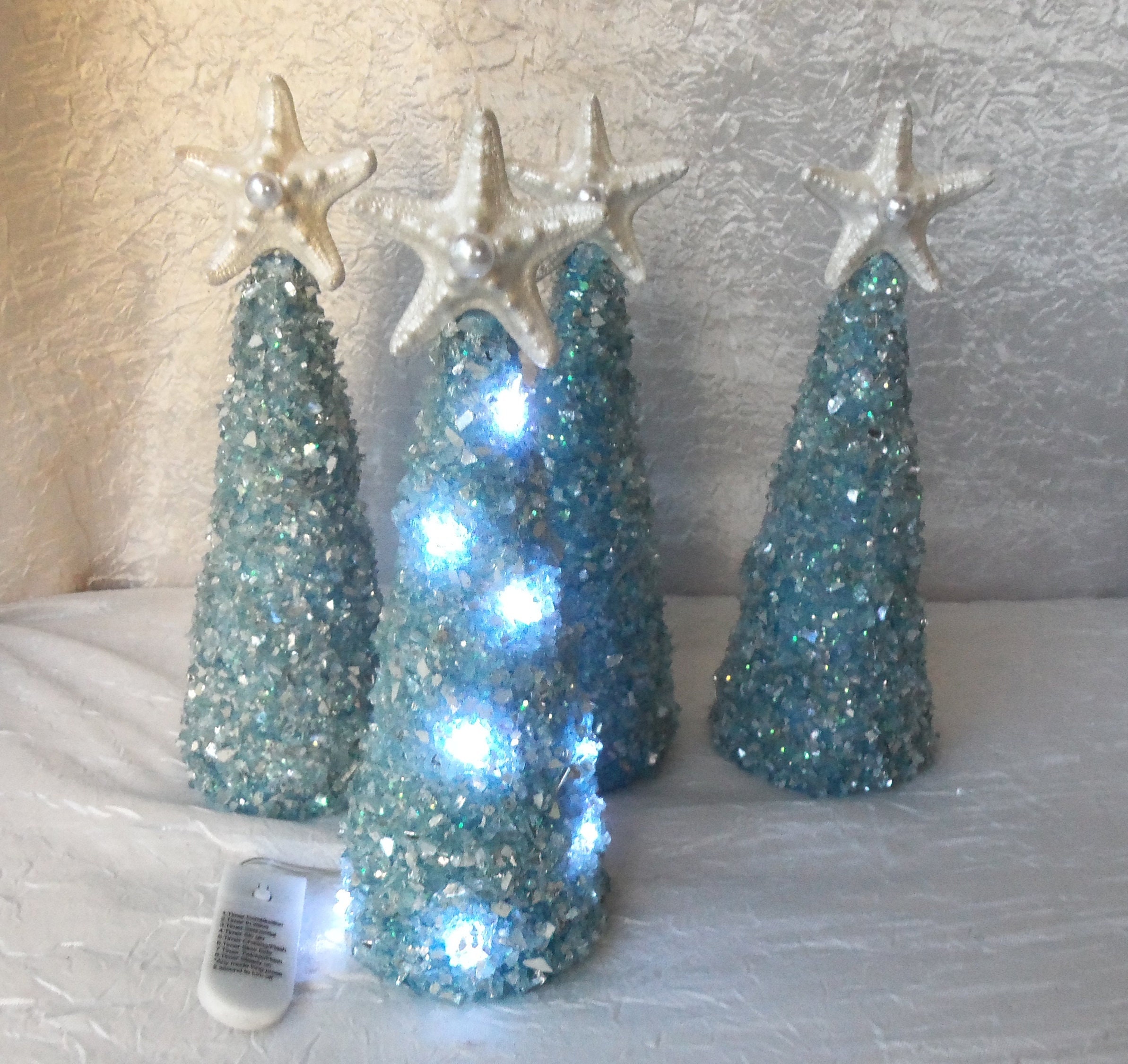 Starfish Glass Tree LED Lights ONE Starfish BLUE Tree - Etsy