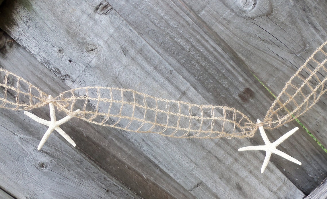 10 Ft. Starfish Garland Natural Starfish Net Garland White | Etsy