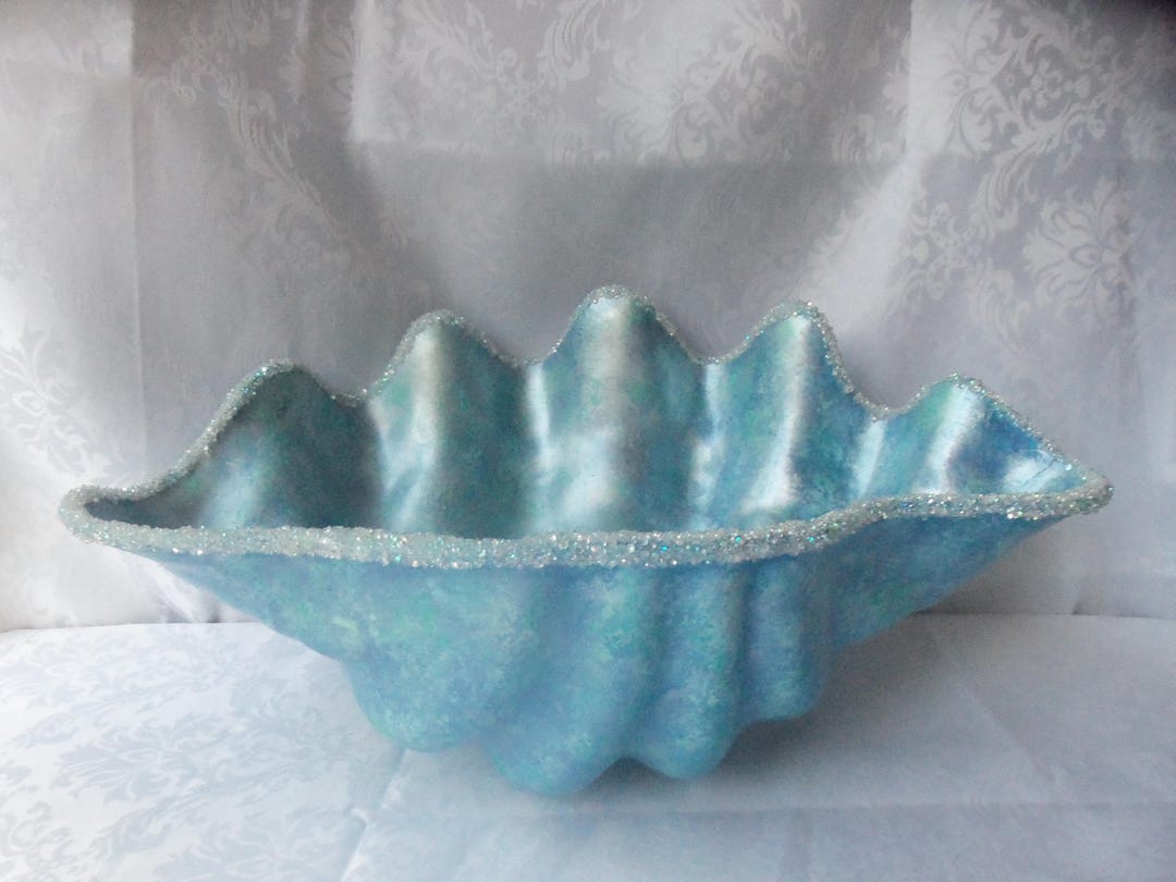 19" Clam Shell Bowl, Lucite Acrylic Clam Bowl, Display, Crystals, Bowl ...