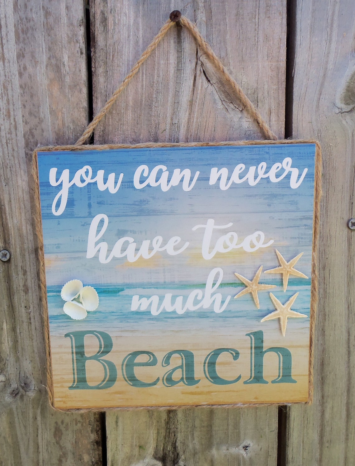 Beach Sign Starfish Hanging Sign Beach Decor Wall Sign | Etsy