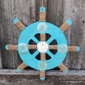 Ships Wheel Wall Decor, Ship Wheel Sand Dollar Wood Wall Decor ...