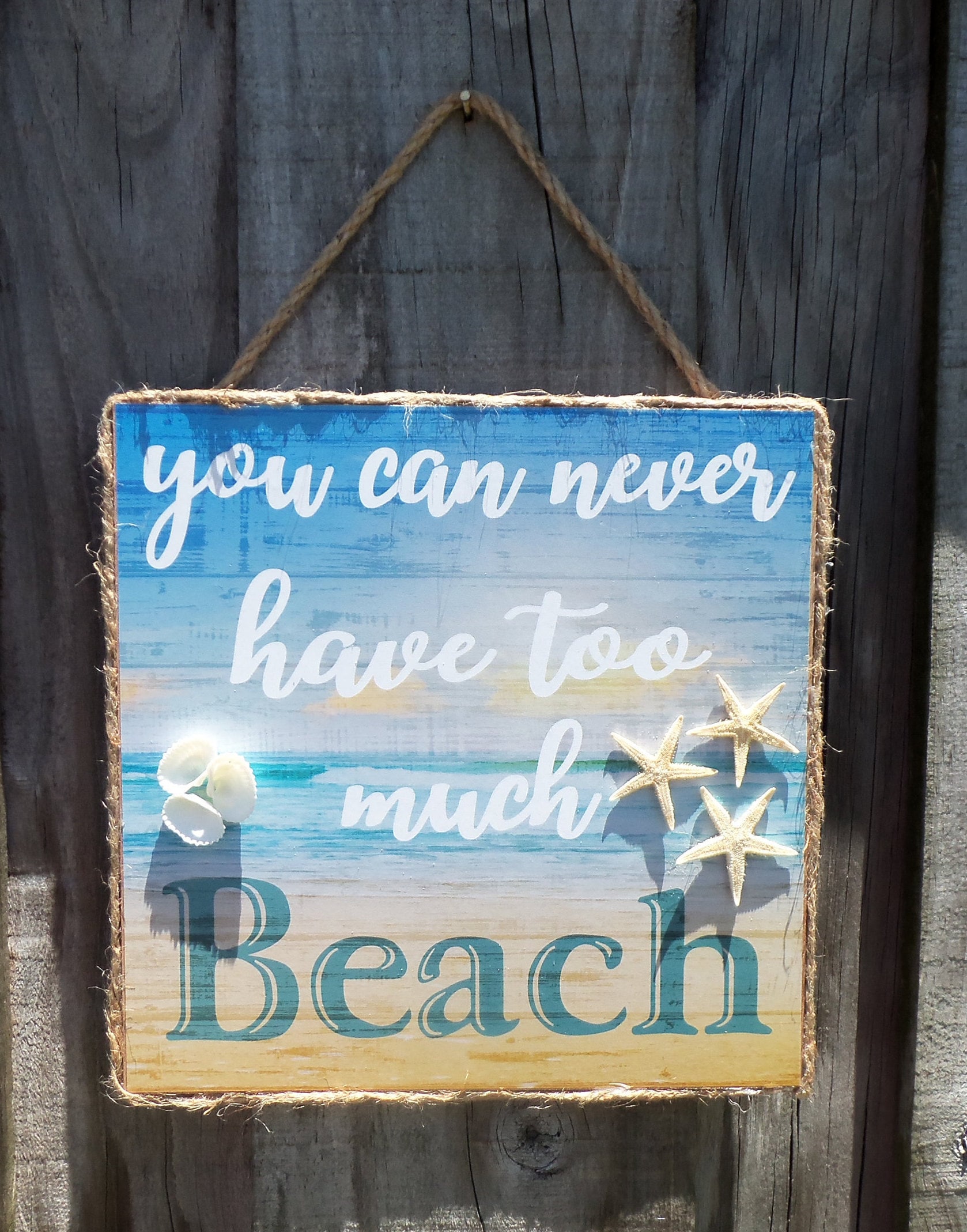 Beach Sign, Starfish, Hanging Sign, Beach Decor, Wall Sign, You Can ...