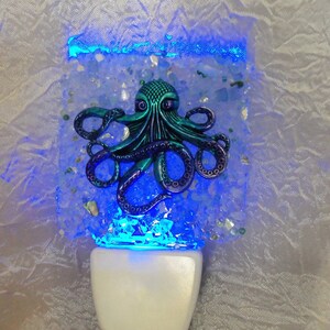 Octopus Night Light, Night Light, Nightlight, Blue Purple Octopus, Dusk ...