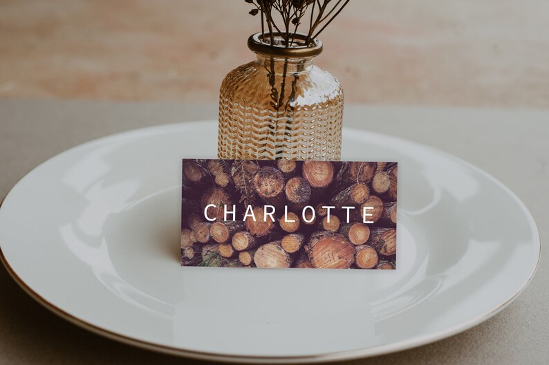 Rustic Wedding Name Cards, Printable Place Cards, Rustic Escort Card ...