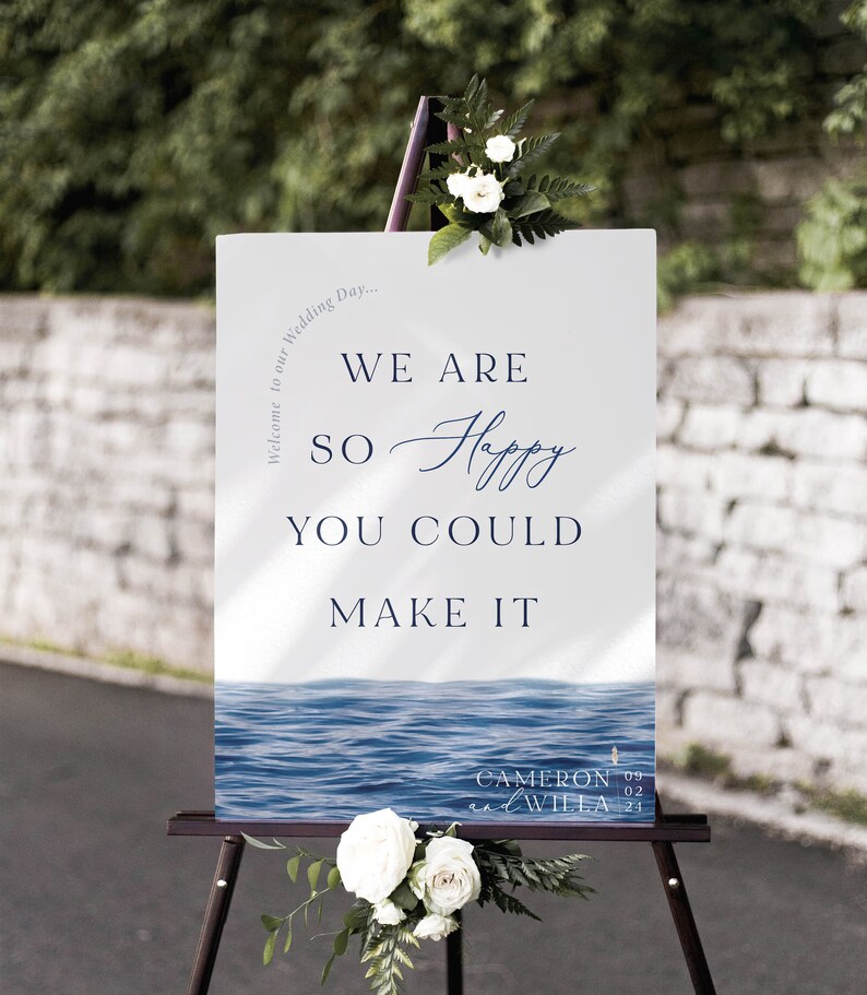 Beach Wedding Welcome Sign Lake Wedding Welcome Sign - Etsy
