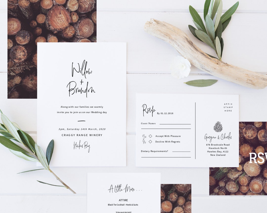 Rustic Wedding Invitations Template, Printable Rustic Wedding ...