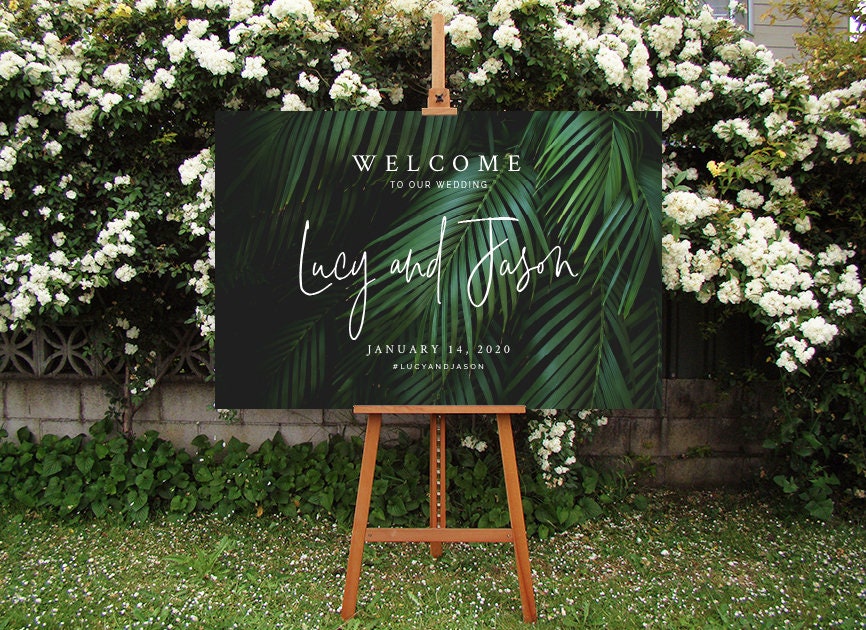 Tropical Welcome Sign, Welcome Sign Template, Printable Wedding Sign ...
