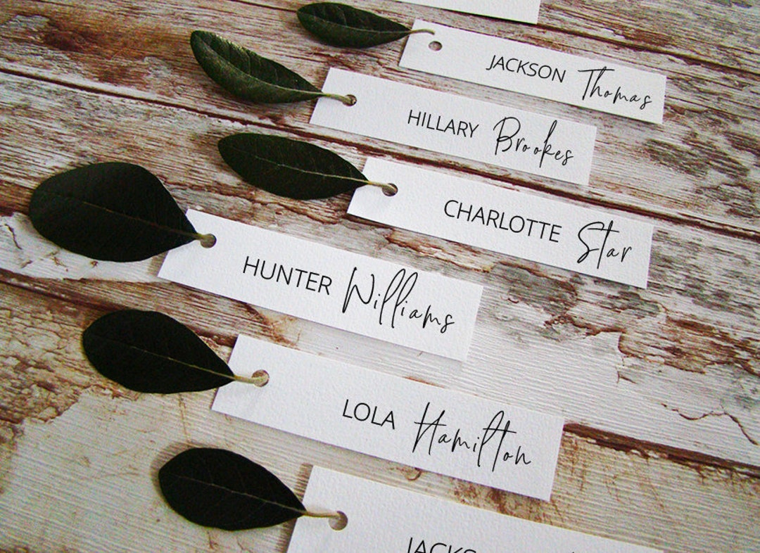 Simple Wedding Name Tag Template, Printable Wedding Tags, Simple Modern ...