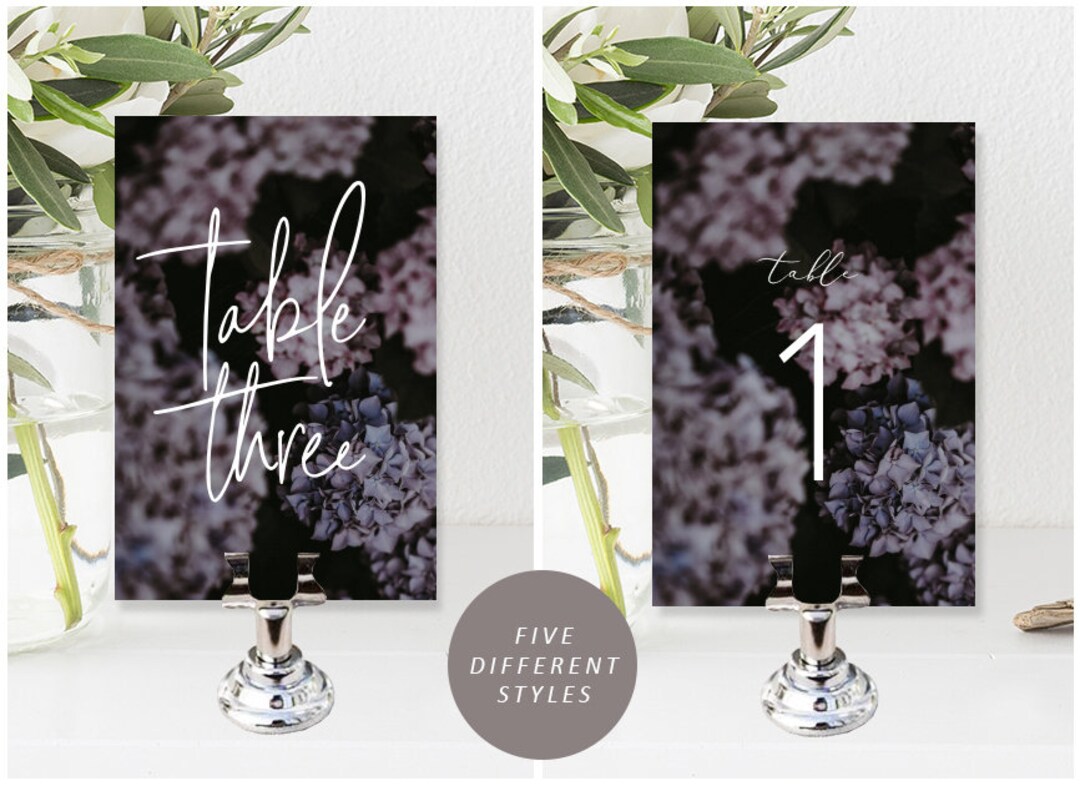 Boho Floral Table Numbers, Printable Table Numbers, Wedding Table ...
