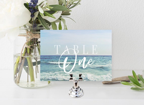 Beach Table Numbers Printable Wedding Table Numbers Table | Etsy