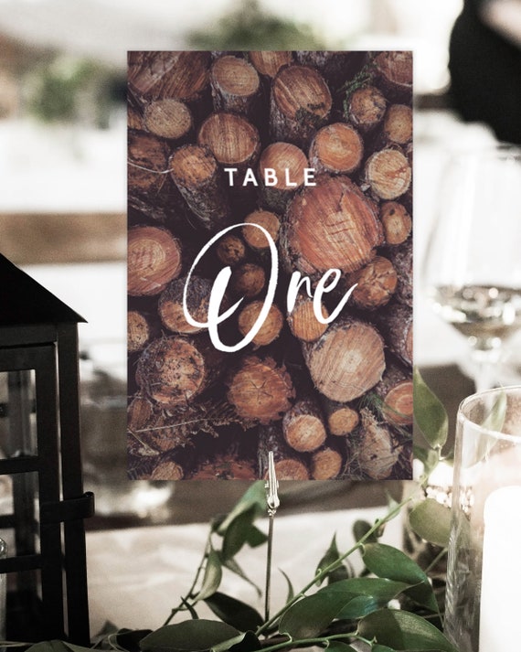 Rustic Wedding Table Numbers Printable Table Numbers Template | Etsy