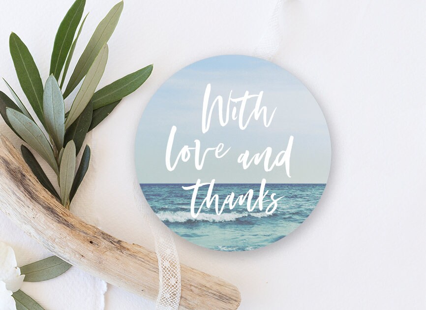 Beach Favor Tag, Beach Name Tags, Beach Wedding, Wedding Tag Template ...