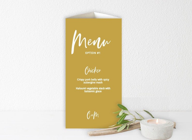 Wedding Menus, Standing Menu, Standing Triangle Menu, Wedding Menu ...