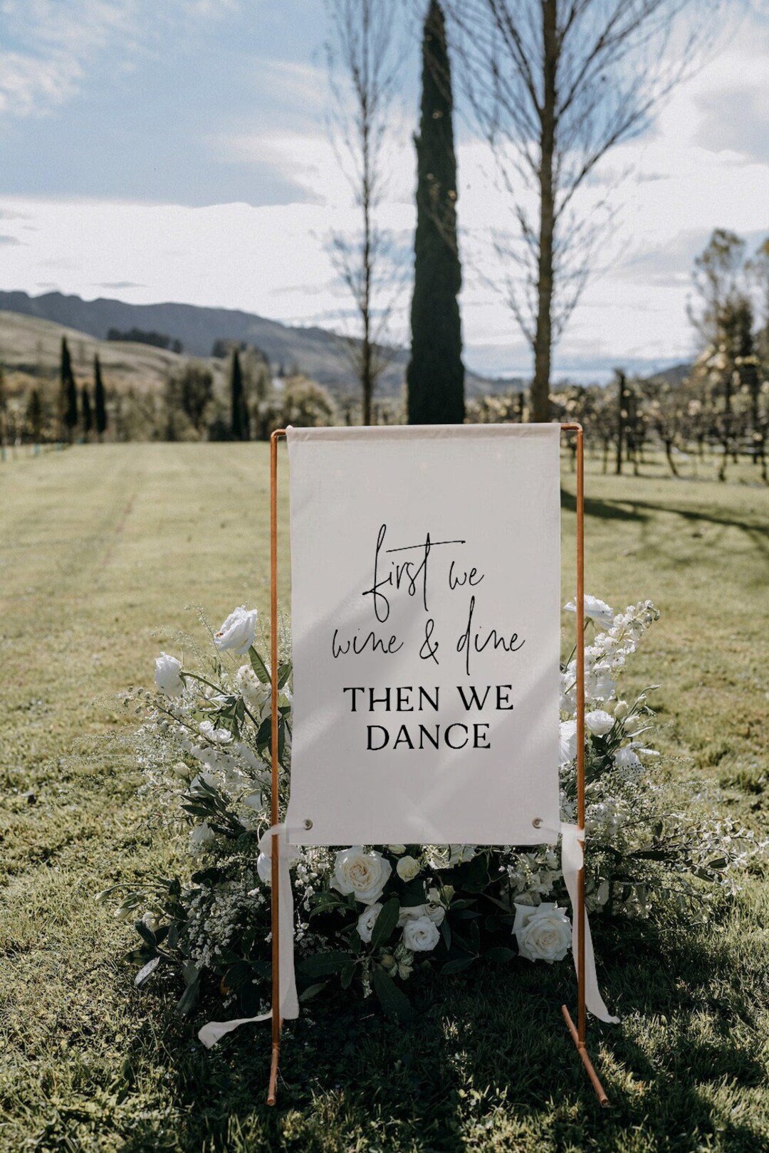 First We Wine & Dine Seating Sign Template - Printable Wedding Sign for ...