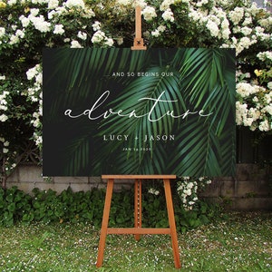 Tropical Welcome Sign, Welcome Sign Template, Printable Wedding Sign ...