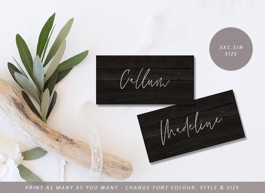 Rustic Wood Place Cards, Rustic Printable Place Cards, Rustic Barn ...