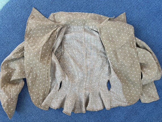 Antique Victorian 1890s Sage Green Calico Jacket Blou… - Gem