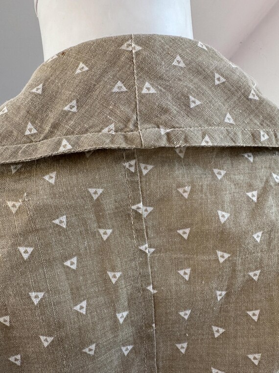 Antique Victorian 1890s Sage Green Calico Jacket Blou… - Gem