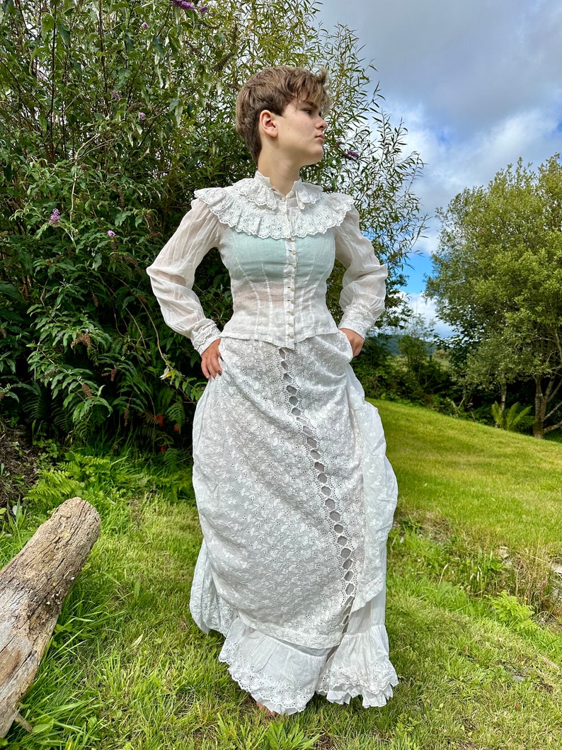 Antique 1860 Summer Garden Wedding Bustle Dress - Etsy