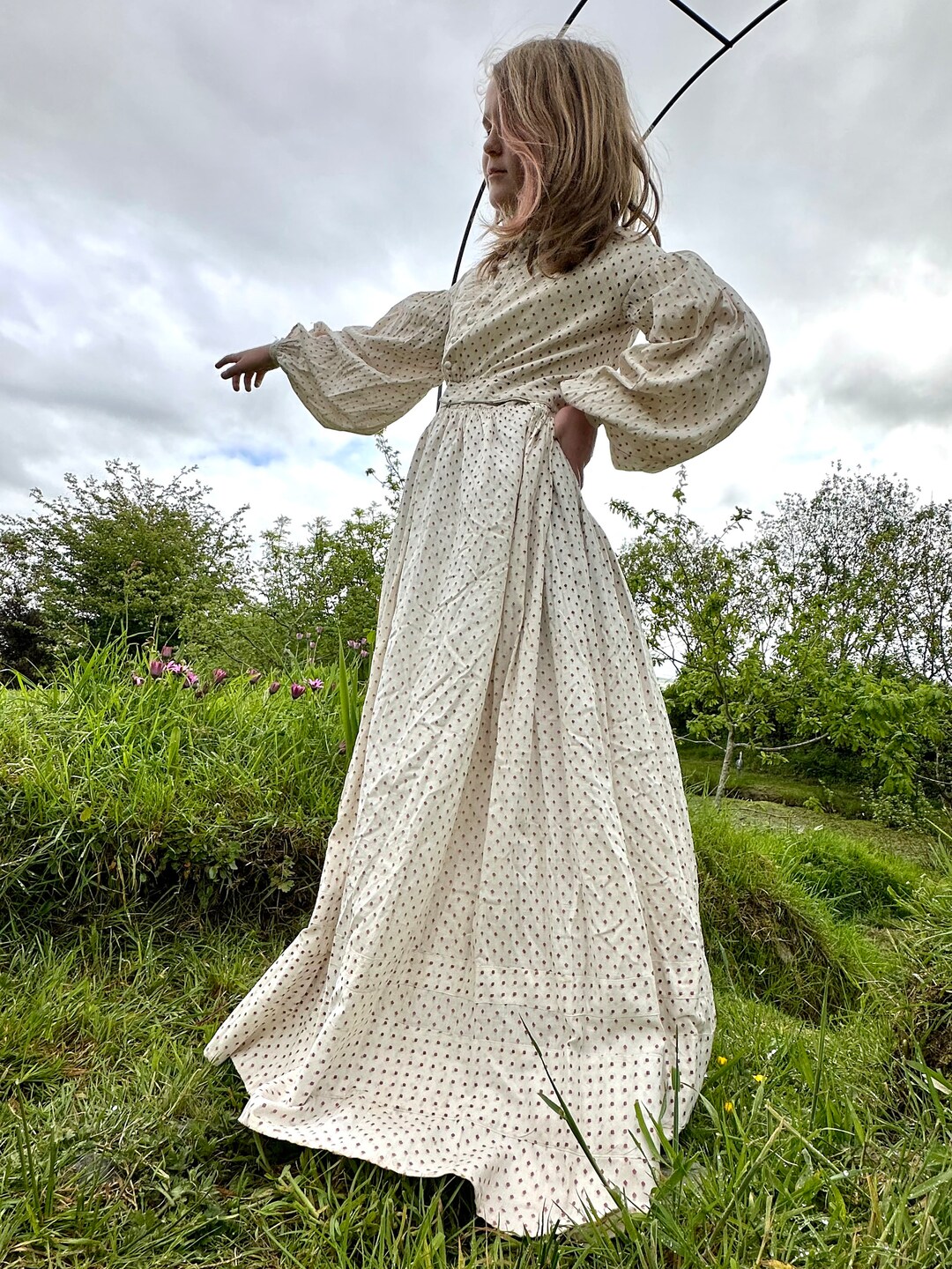 Antique 1860 Calico Cotton Day Dress - Etsy