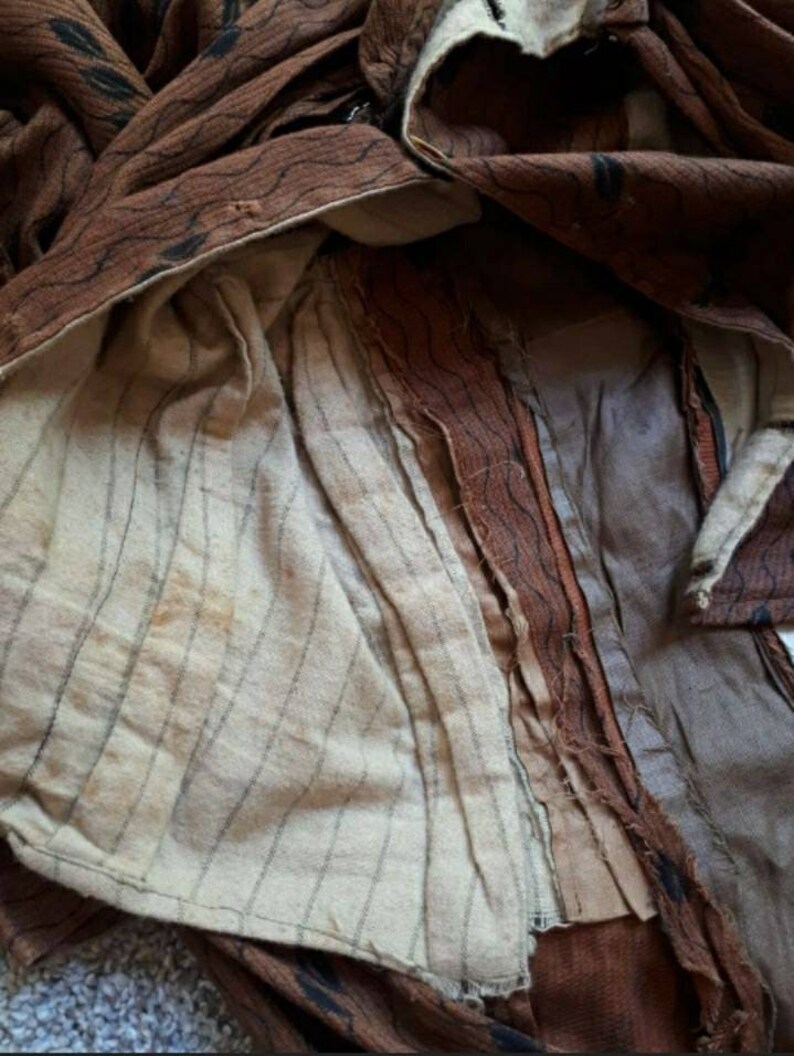 Antique 1900 Victorian Calico Watteau Back Wrapper Dress | Etsy