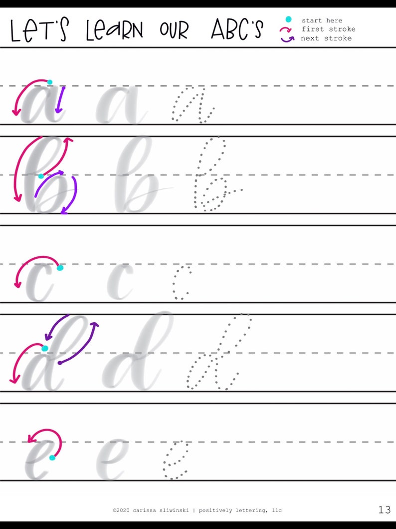 Beginner Hand Lettering Lettering Basics Digital Workbook - Etsy