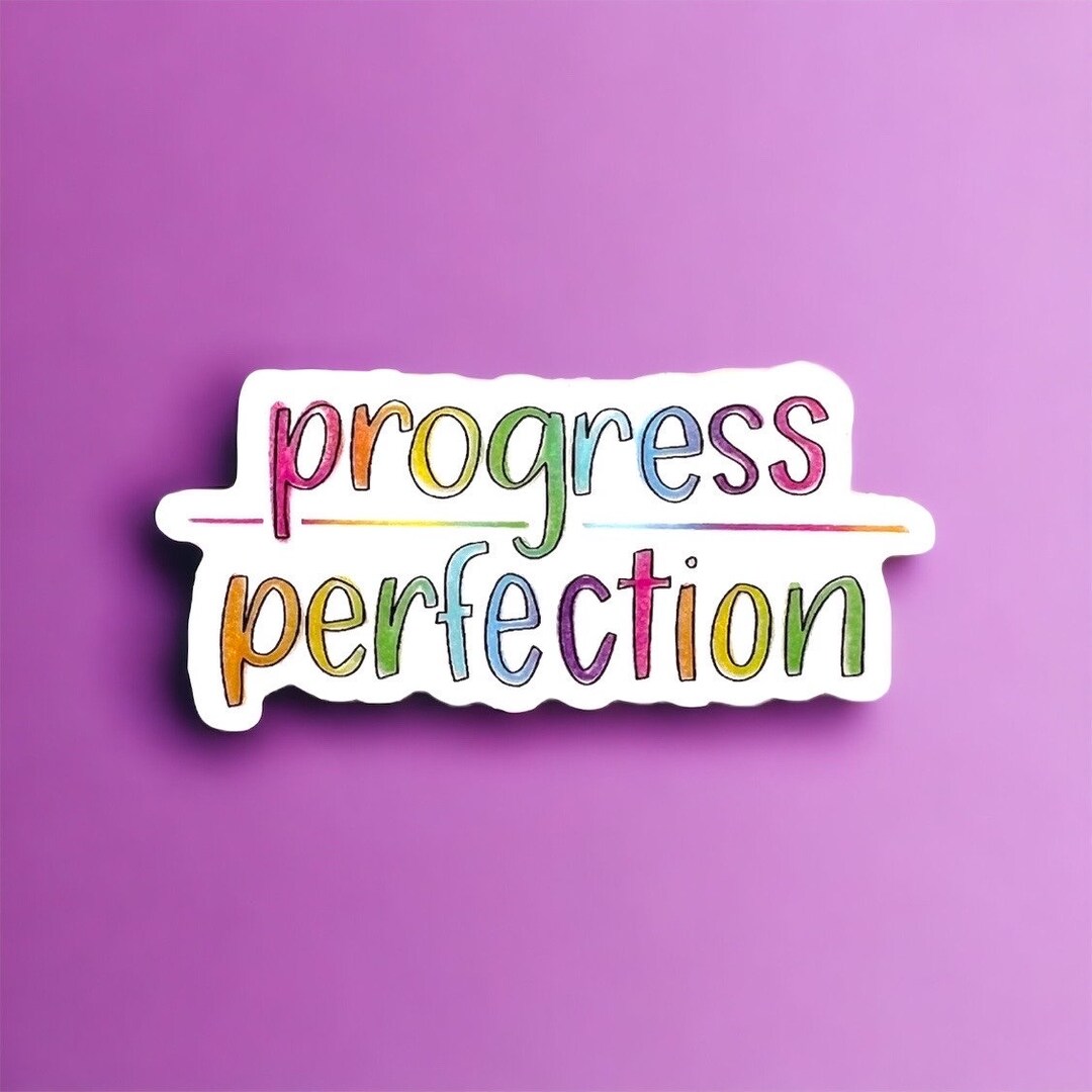 Progress Over Perfection Stickers for Laptop, Personal Growth Planner ...