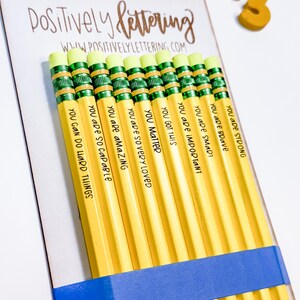 Single Color Inspirational Kids Pencils Set of 10, First Day of School ...