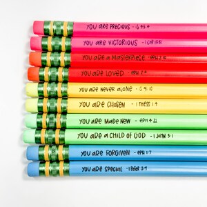 Biblical Affirmation Positive Pencils Set of 10, You Are Special ...