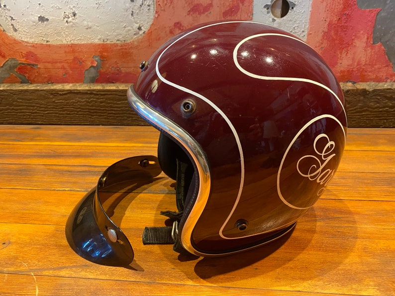 Vintage Motorcycle Helmet, Customized Hand Lettered, Custom Helmet - Etsy