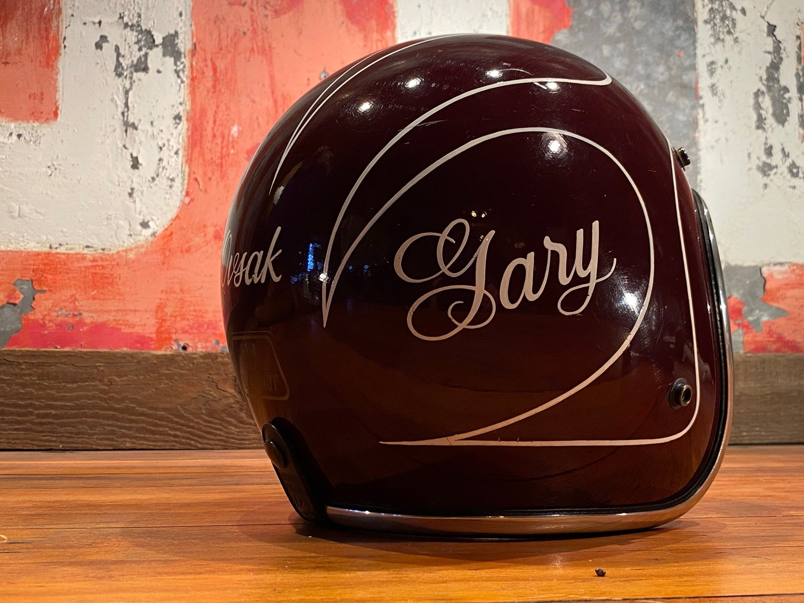 Vintage Motorcycle Helmet Customized Hand Lettered Custom - Etsy