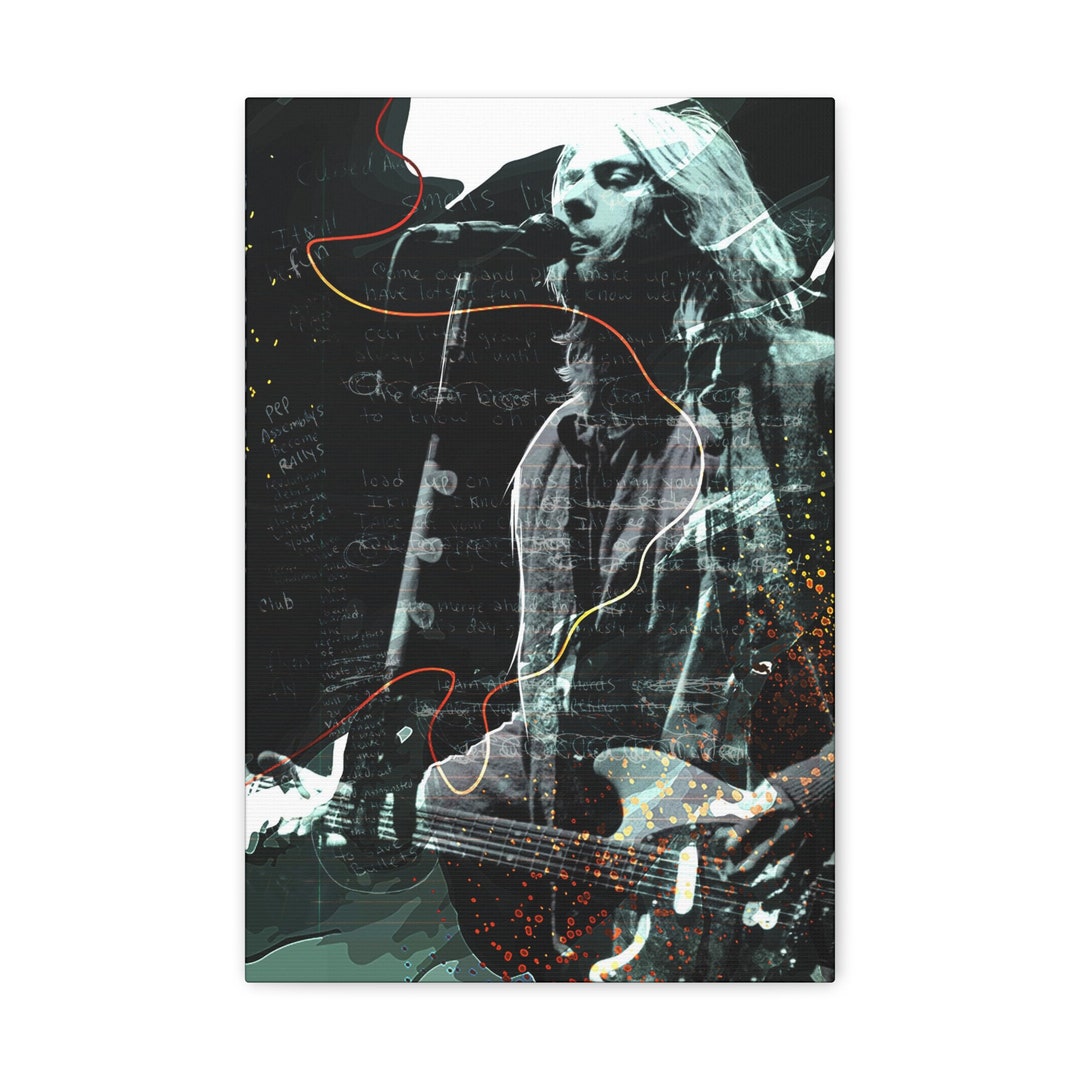 Kurt Cobain Nirvana Wall Art Stretched Canvas Home Décor - Etsy