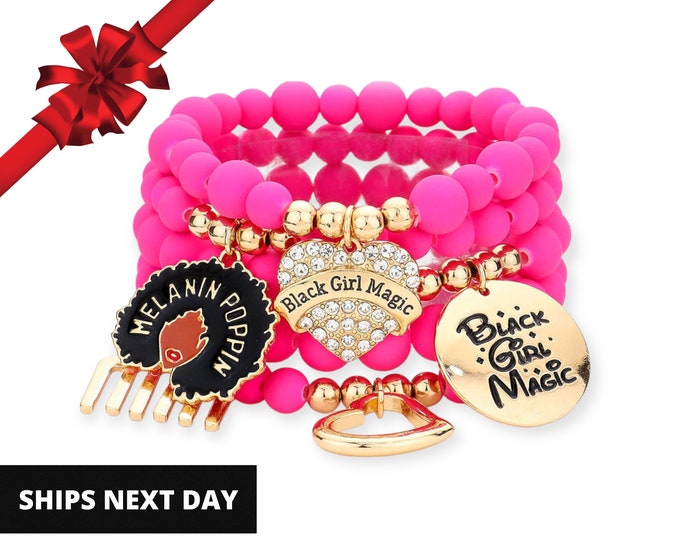 Black Girl Magic Bracelet Black Women Bracelet Multi Layered - Etsy