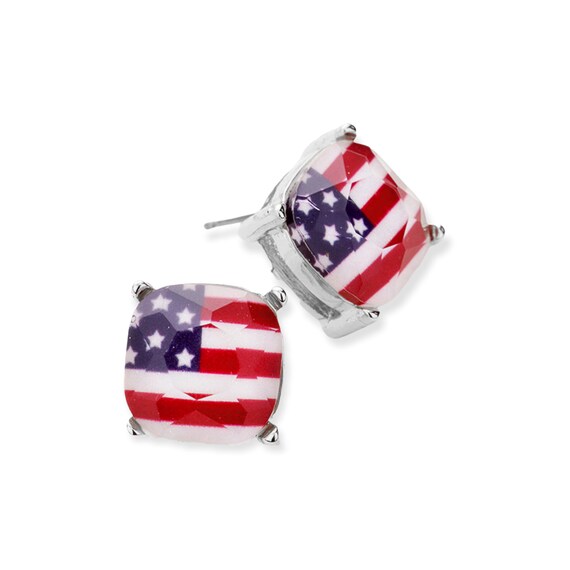 USA Flag Stud Earrings American Flag Earrings Patriotic - Etsy