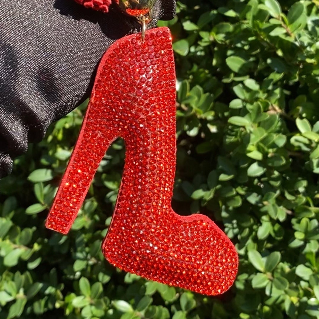 Stiletto Heel Key Chain, Bling High Heel Keychain, Red Heel Keychain ...
