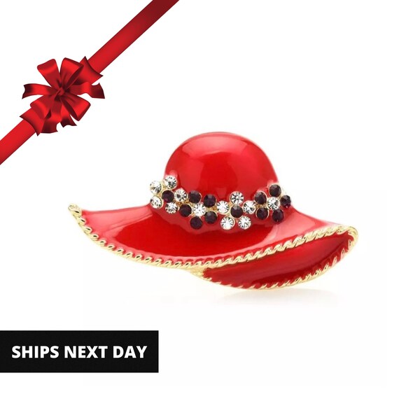 Red Hat Brooch - Etsy