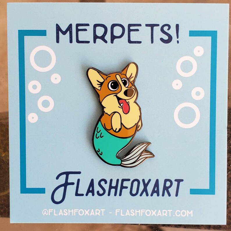 Merpets Corgi Mermaid Enamel Pins - Etsy