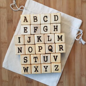 Wood Alphabet Blocks / Wood Blocks / Alphabet Blocks / Natural - Etsy