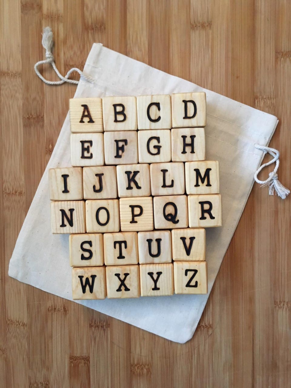Wood Alphabet Blocks / Wood Blocks / Alphabet Blocks / Natural - Etsy