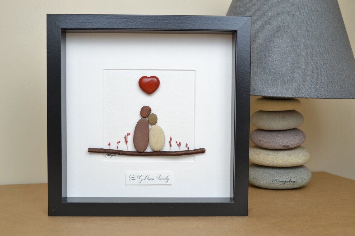 Pebble art couple Pebble art picture Personalised gift | Etsy
