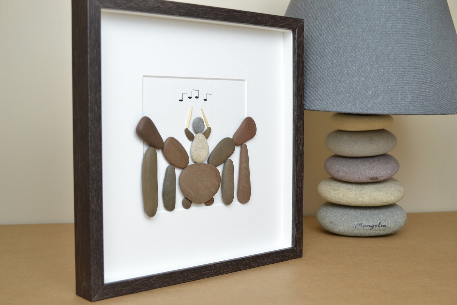 Pebble Art Drummer, Pebble Art Drum Kit, Drummer Gift, Drummer Pebble ...
