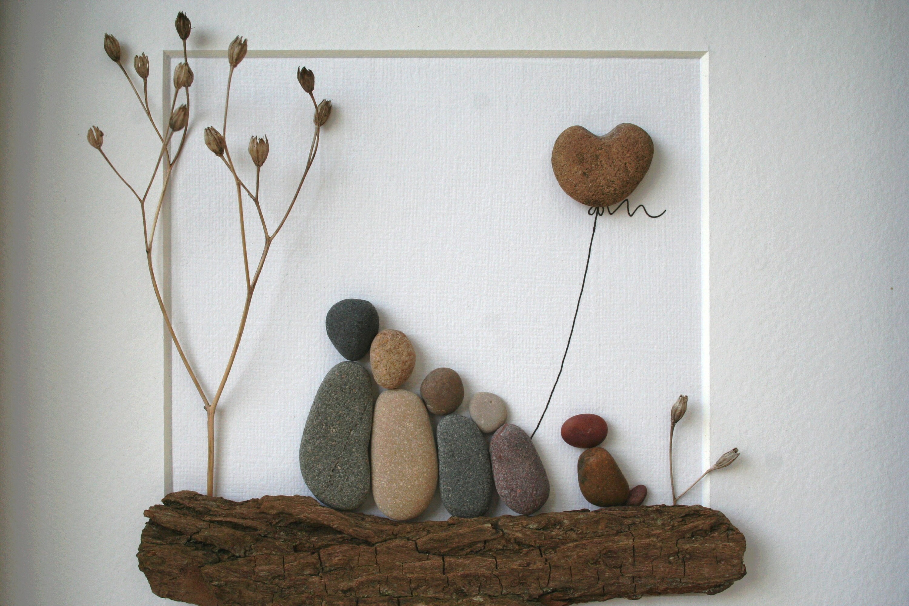 Pebble Art Family of 4 Pebble Art Gift Pebble Art Picture - Etsy