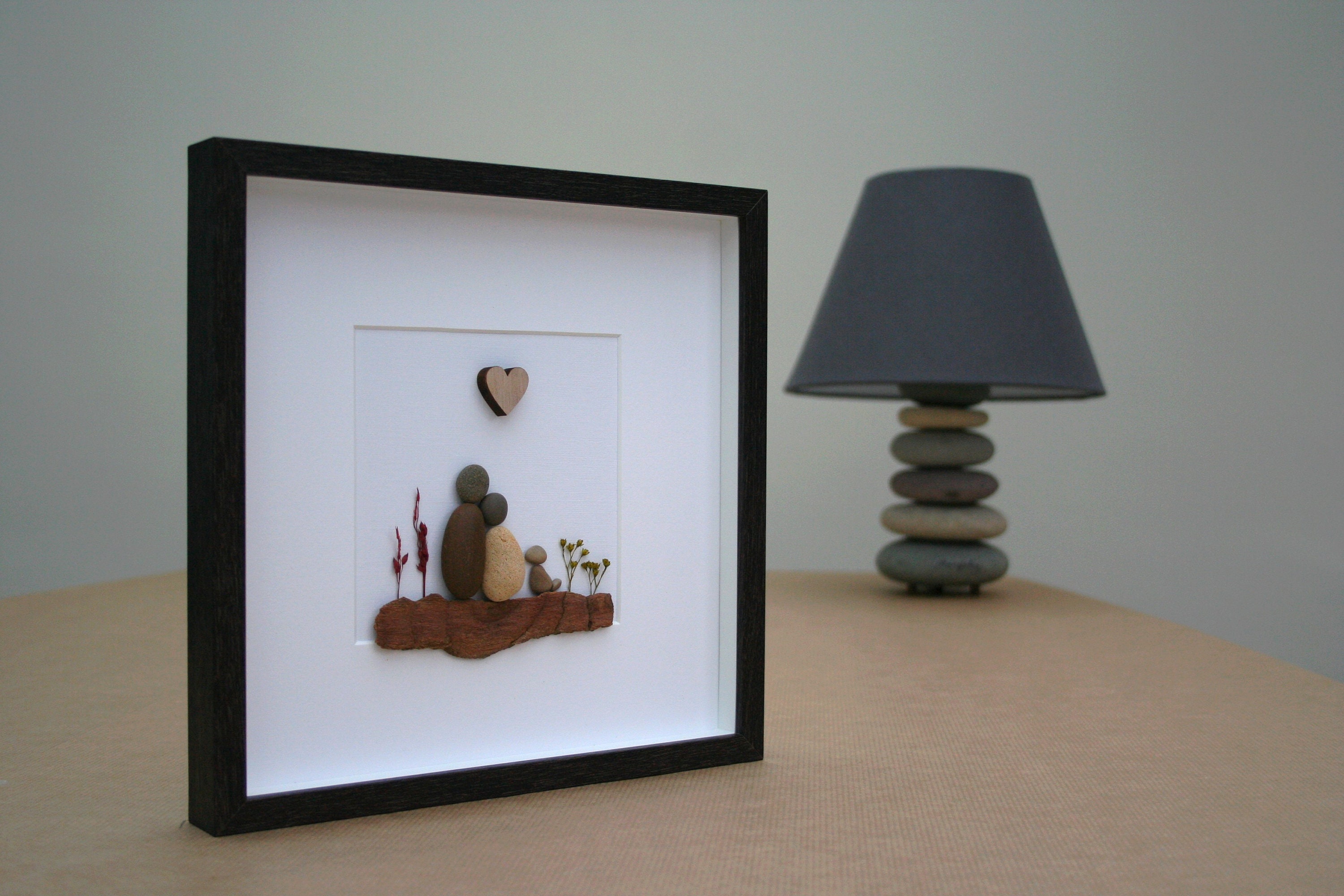 Pebble Art Couple With Dog Pebble Art Couple Pebble Art | Etsy