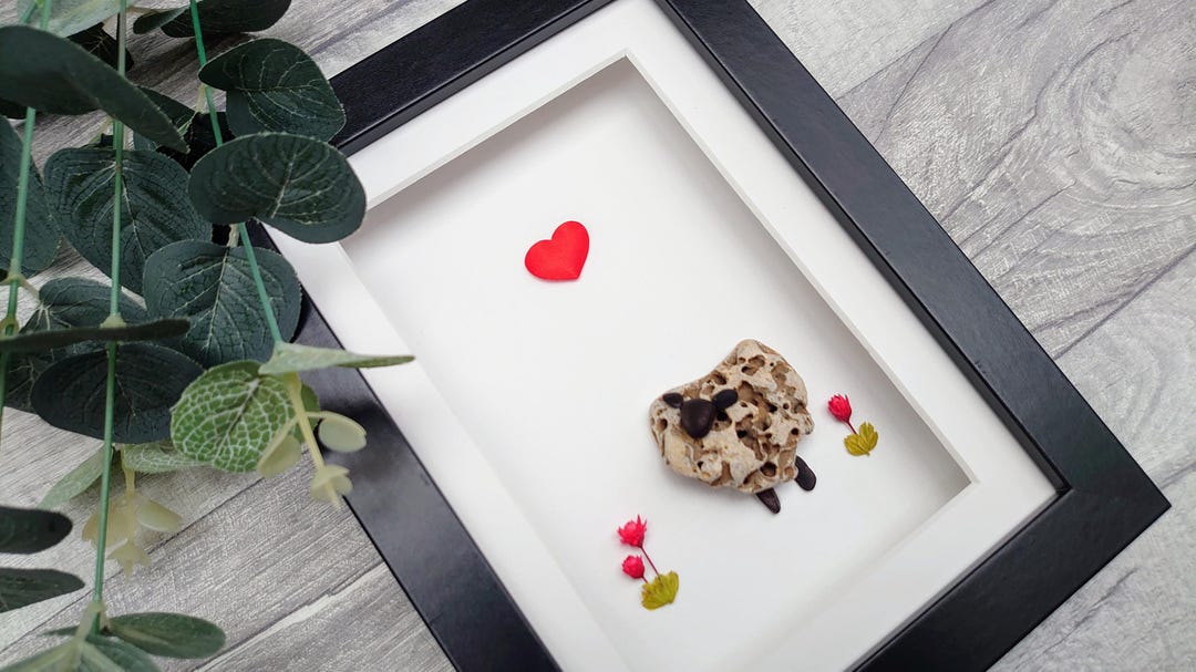 Original Pebble Art Sheep, Pebble Art Picture, Pebble Art Lamb, Farmer ...