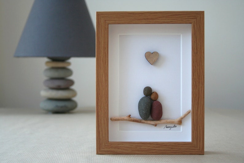 Pebble Art Couple Pebble Art Picture Pebble Art Family of 2 - Etsy UK