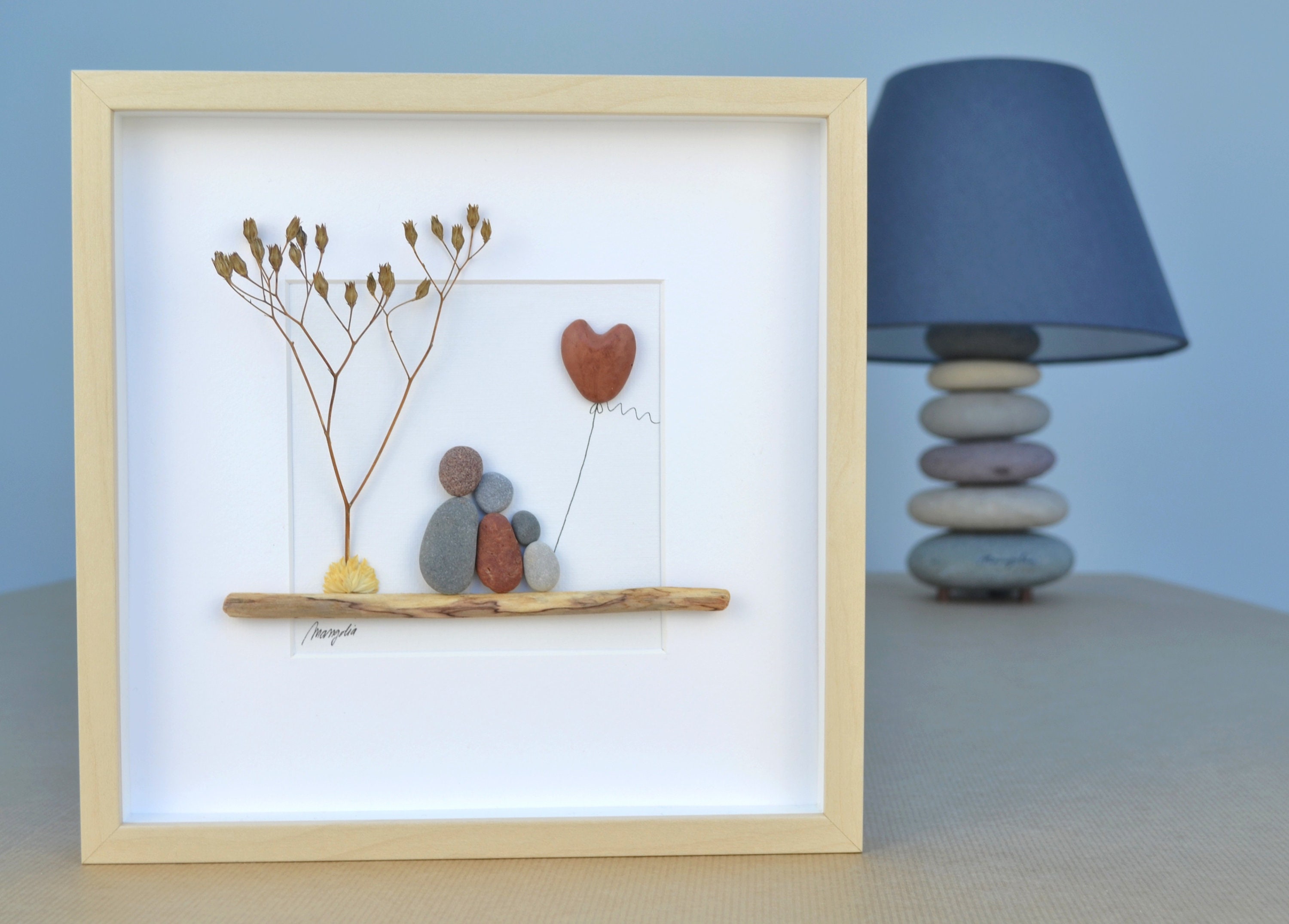 Pebble Art Family of 3 Pebble Art Family Pebbel Art Family - Etsy Canada