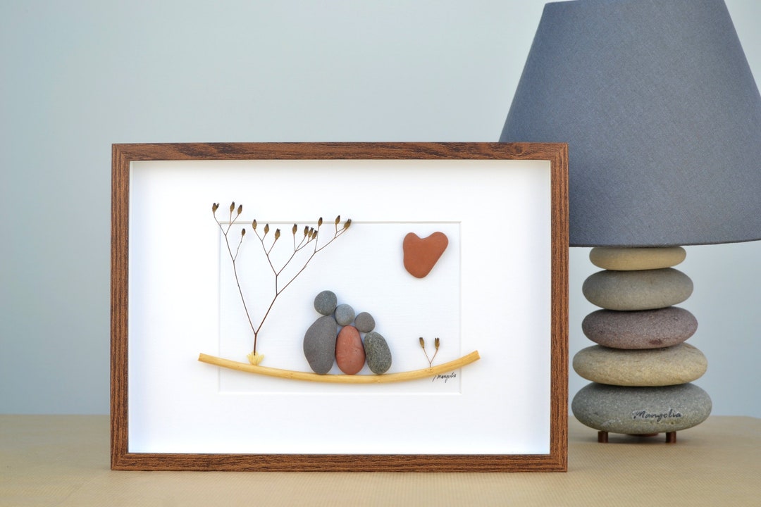 Pebble Art Family of 3, Pebble Art Family, Pebble Art, Pebble Art ...