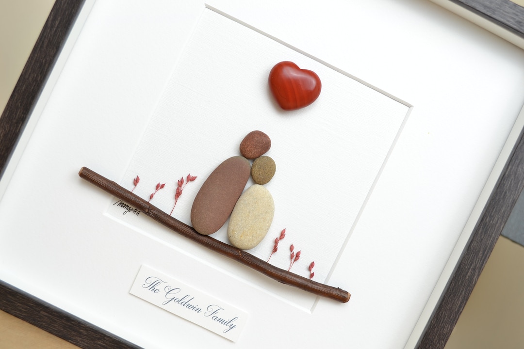 Pebble Art Couple, Pebble Art Picture, Personalised Gift, Valentine's ...